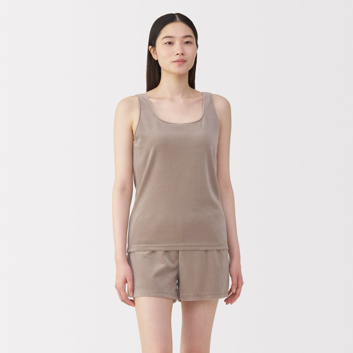 Cotton Velour Tank Top | Women's Loungewear | MUJI USA