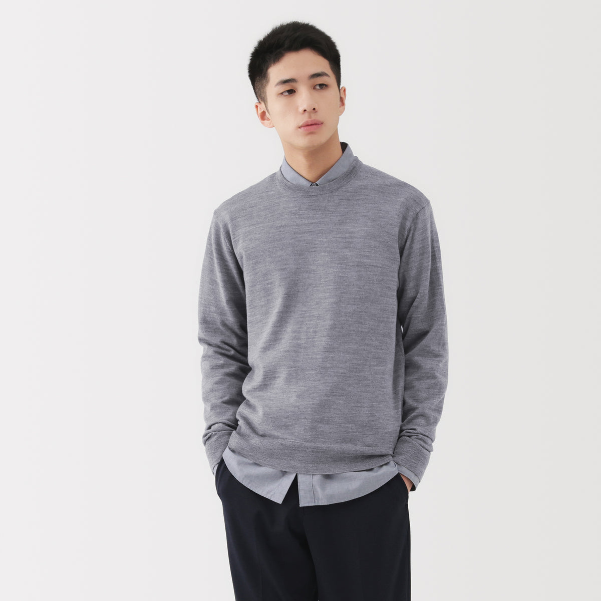 Wool Crew Neck Sweater | Men's Fall Fashion | MUJI USA