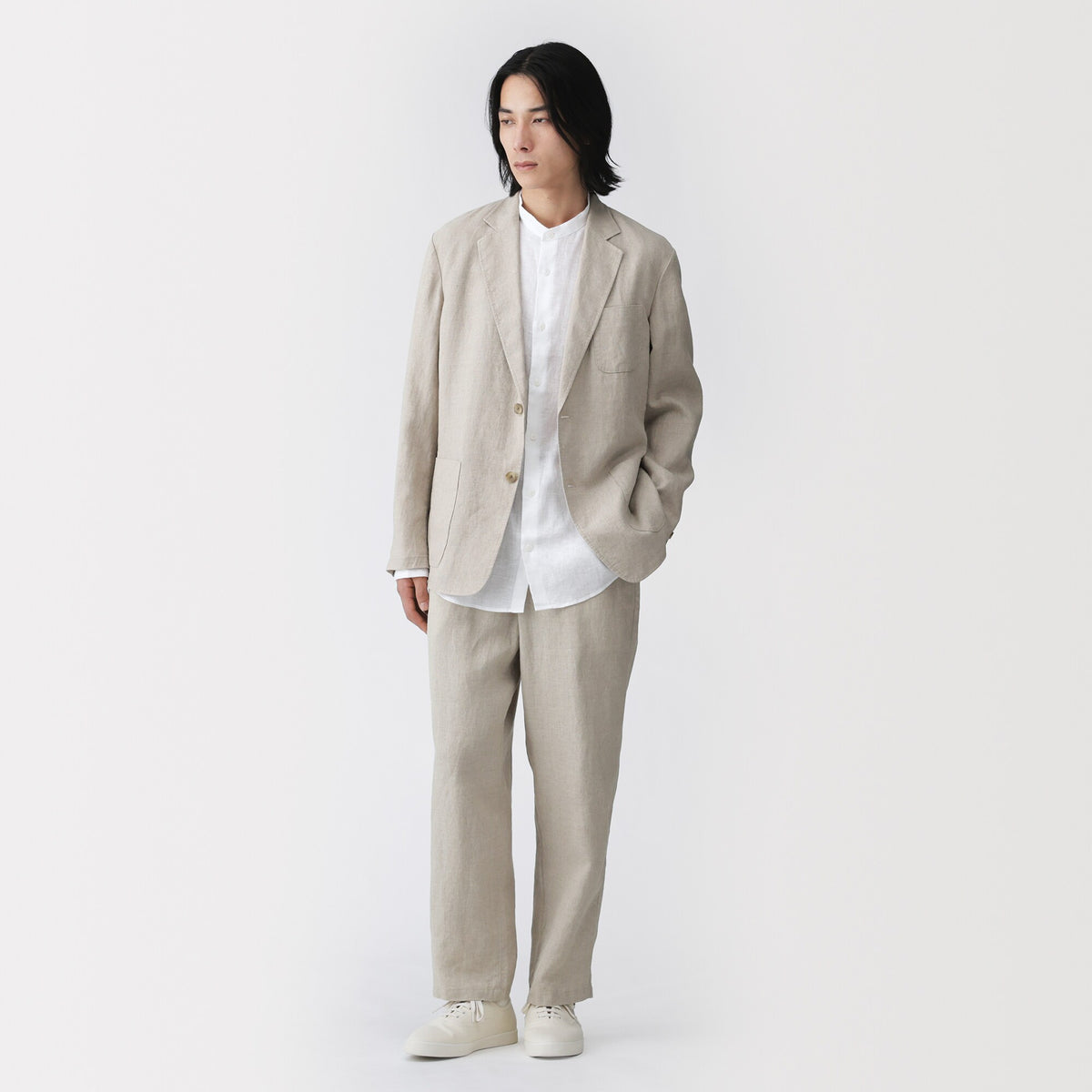 Linen Tapered Pants | Men's Summer Work Outfits | MUJI USA