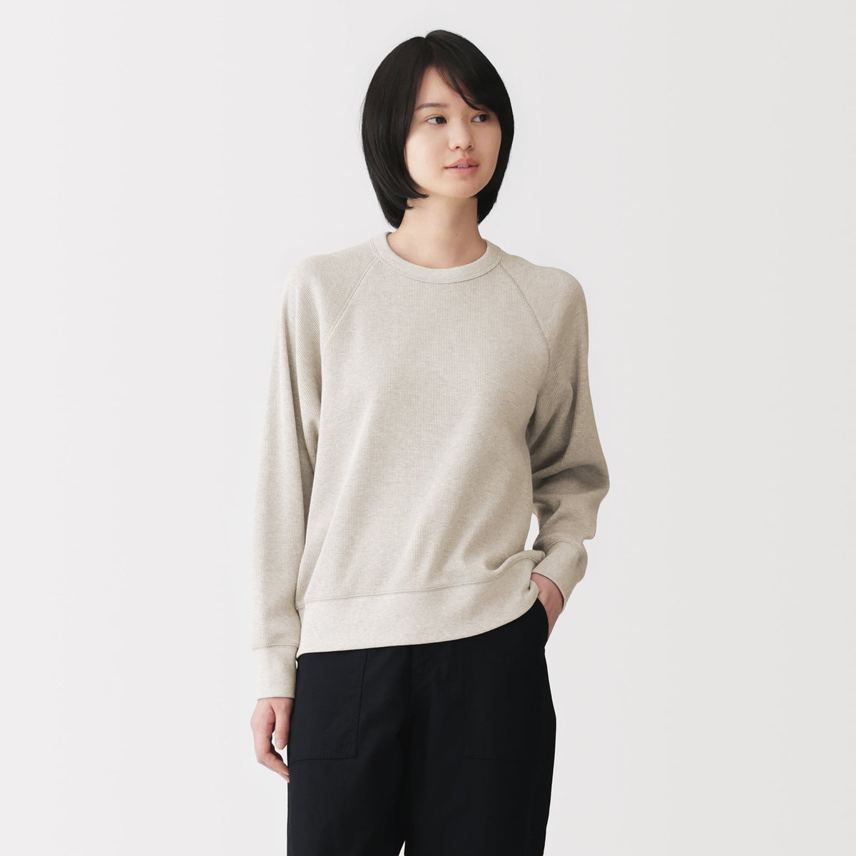 Waffle Crewneck T-Shirt | Women's Basic Clothing | MUJI USA