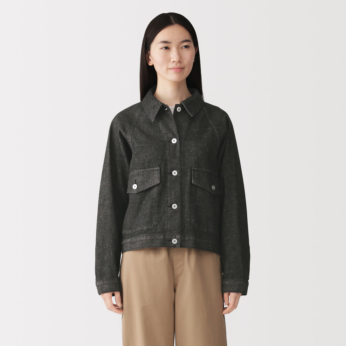 Kapok Blend Denim Jacket | Women's Outerwear | MUJI USA