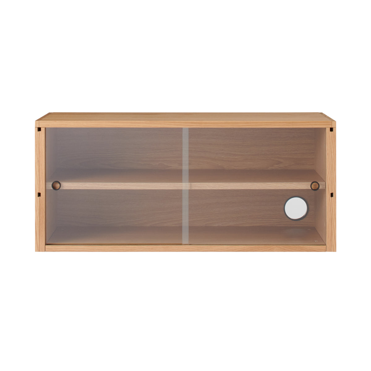 SUS Shelving Unit - Box with Glass Door - Oak | MUJI USA