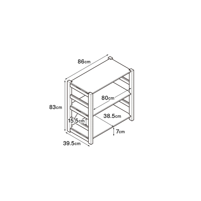 Pine Shelf Unit Wide Small | Bookcases & Shelving Units | Japanese Wood ...