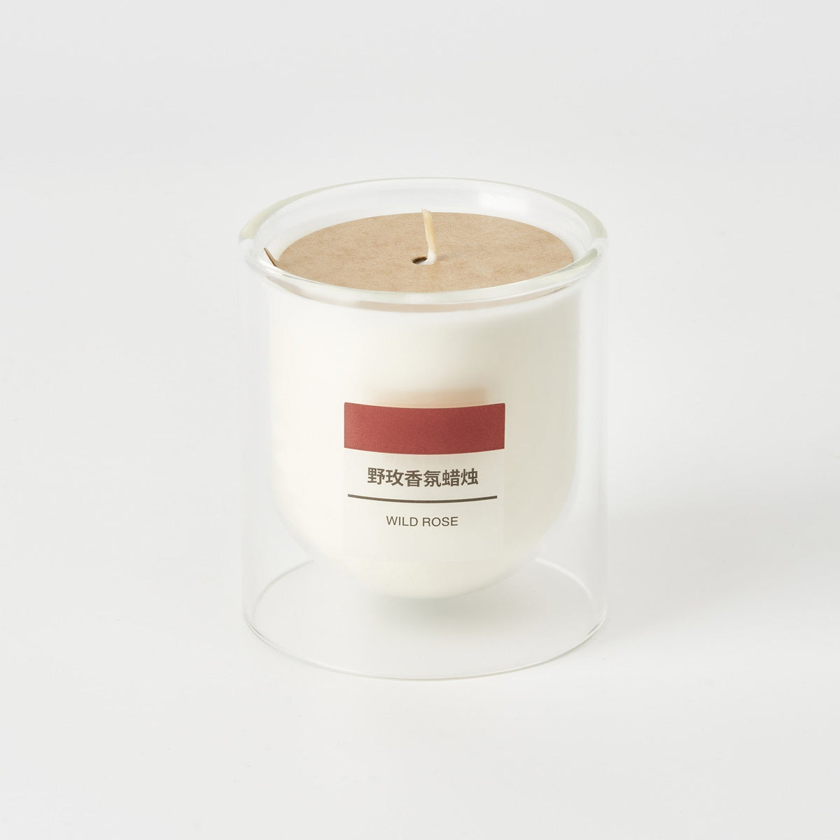 Scented Double Wall Glass Candle - Wild Rose | Aroma | MUJI USA