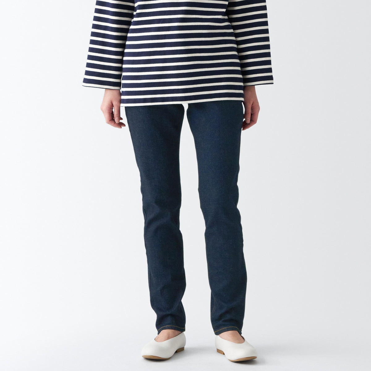 Women's Stretch Denim Slim Pants Dark Navy | Sustainable Jeans | MUJI USA