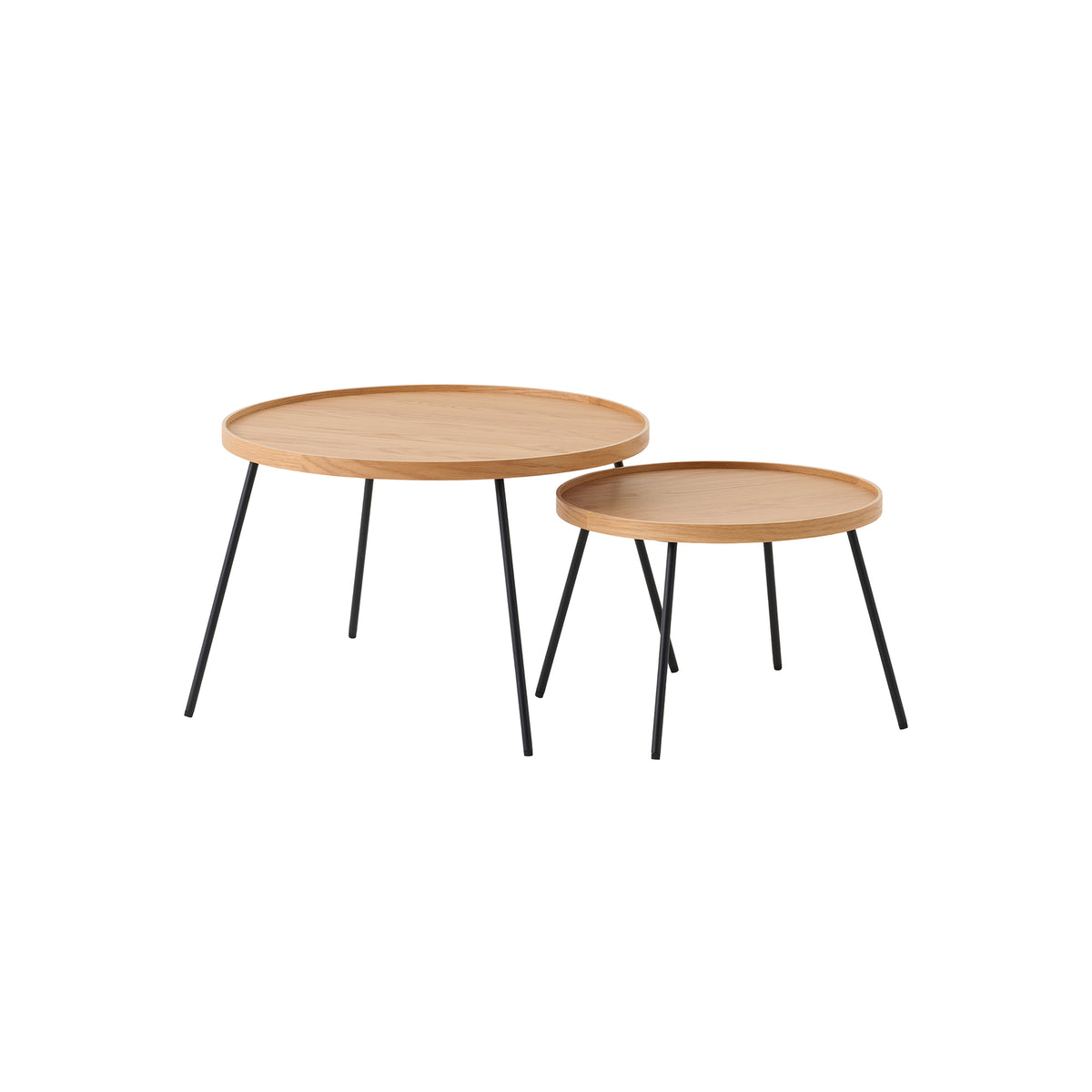 Oak Round Low Table Set | Coffee Tables | MUJI USA