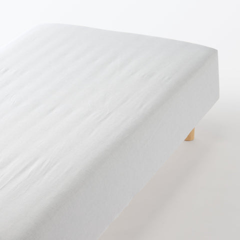 Cotton Flannel Fitted Sheet | Winter Cotton Bedding | MUJI USA