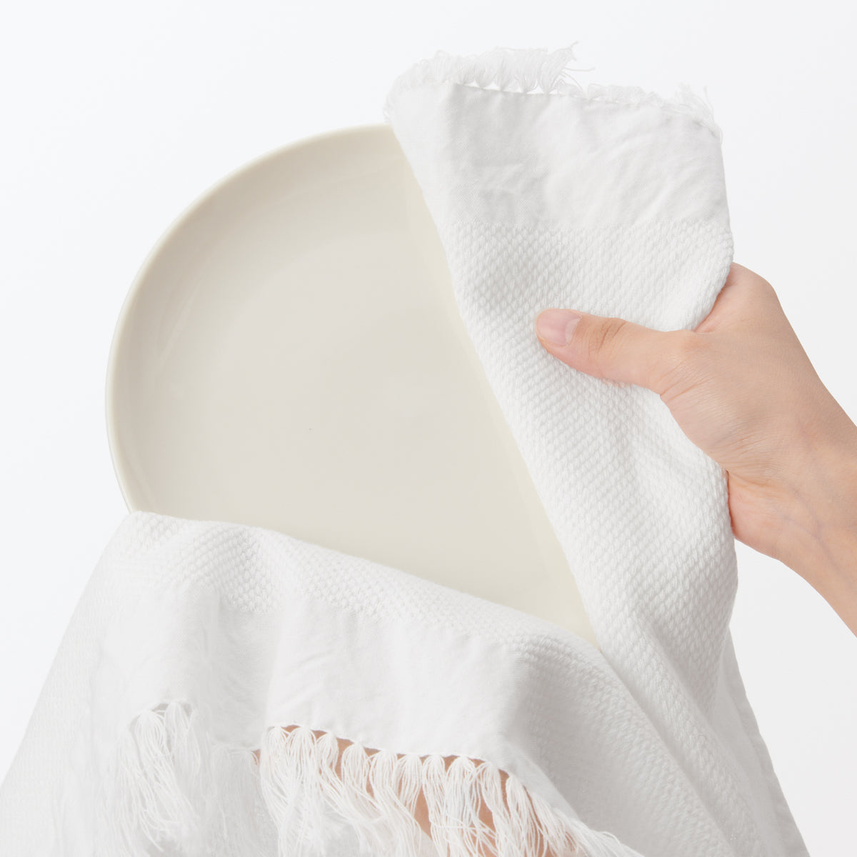 Indian Cotton Multipurpose Cloth Fringes | Kitchen Clothes | MUJI USA