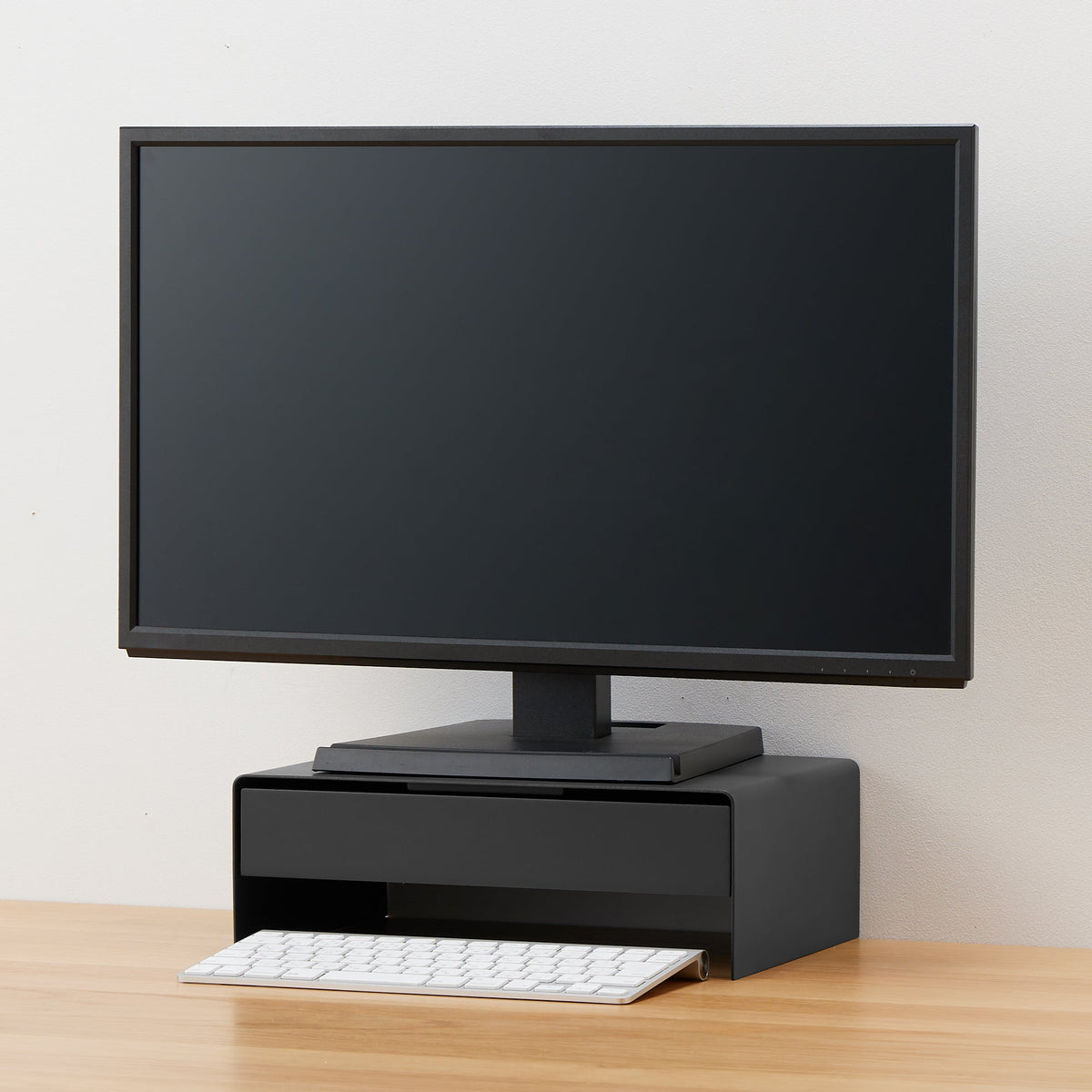 Steel Monitor Stand with 2 Drawer | Desk Organization | MUJI USA