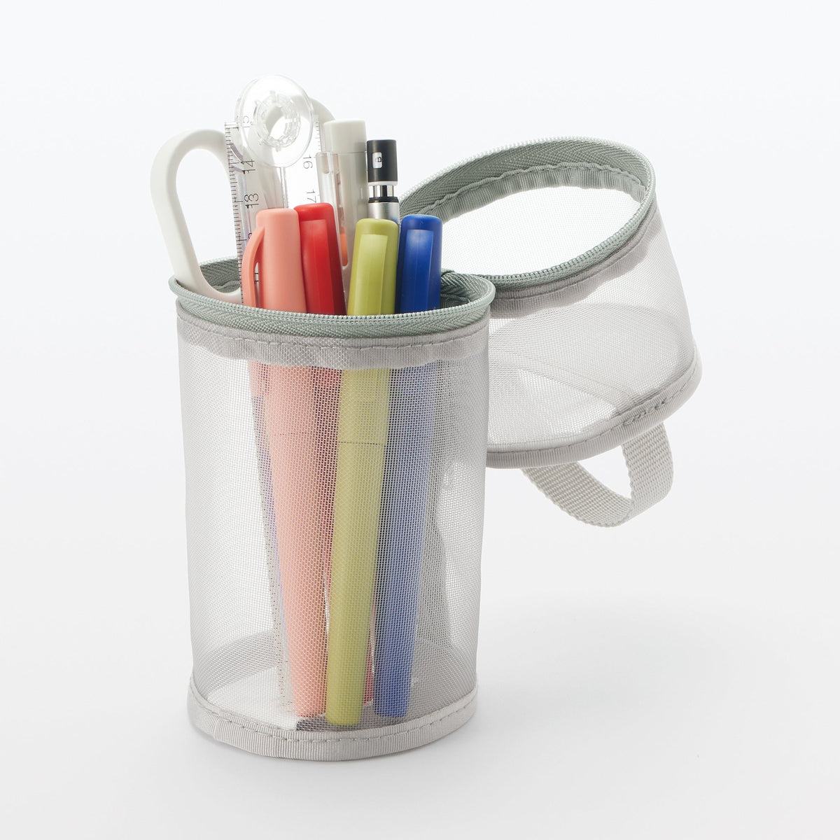 Nylon Mesh Vertical/Horizontal Pen Case Wide - Gray | School Pouches ...