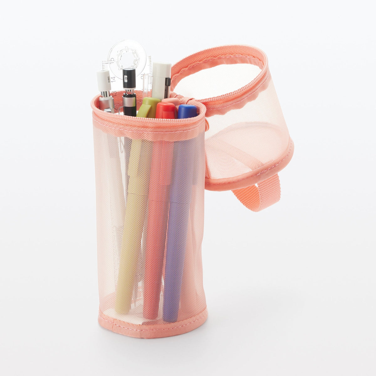 Nylon Mesh Vertical/Horizontal Pen Case Thin - Pink | School Pouches ...