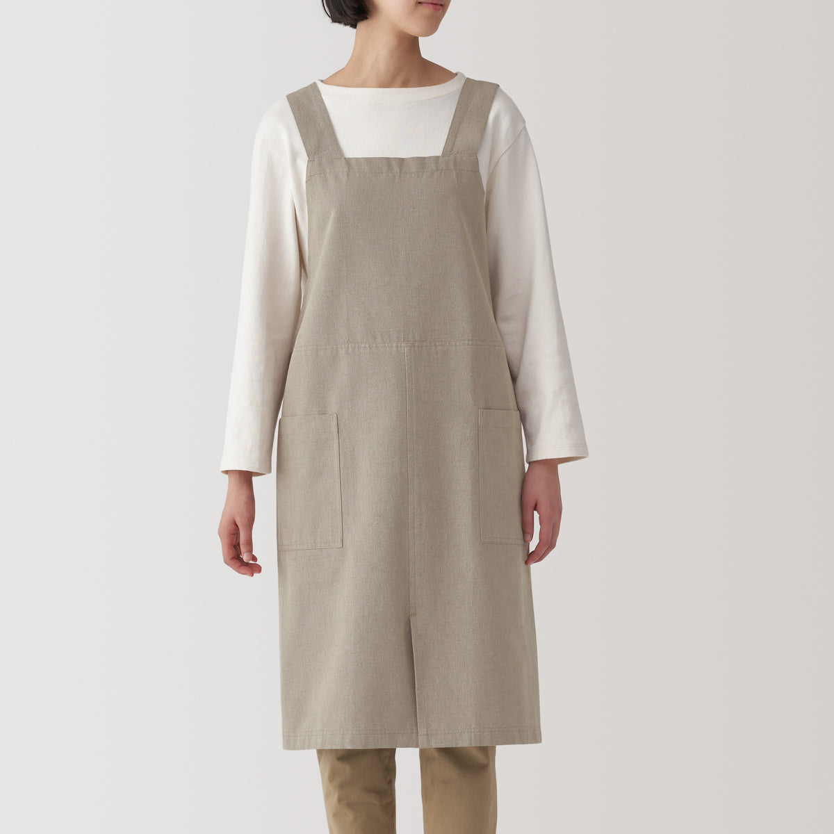 Plain Weave Cotton Shoulder Strap Apron | Kitchen Aprons | MUJI USA