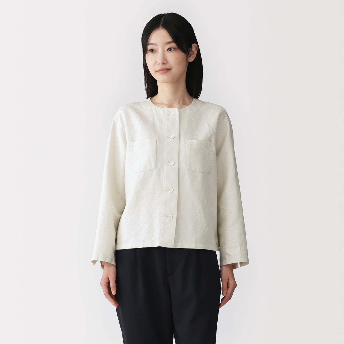 Hemp Blend Twill Shirt | Women's Spring Tops | MUJI USA