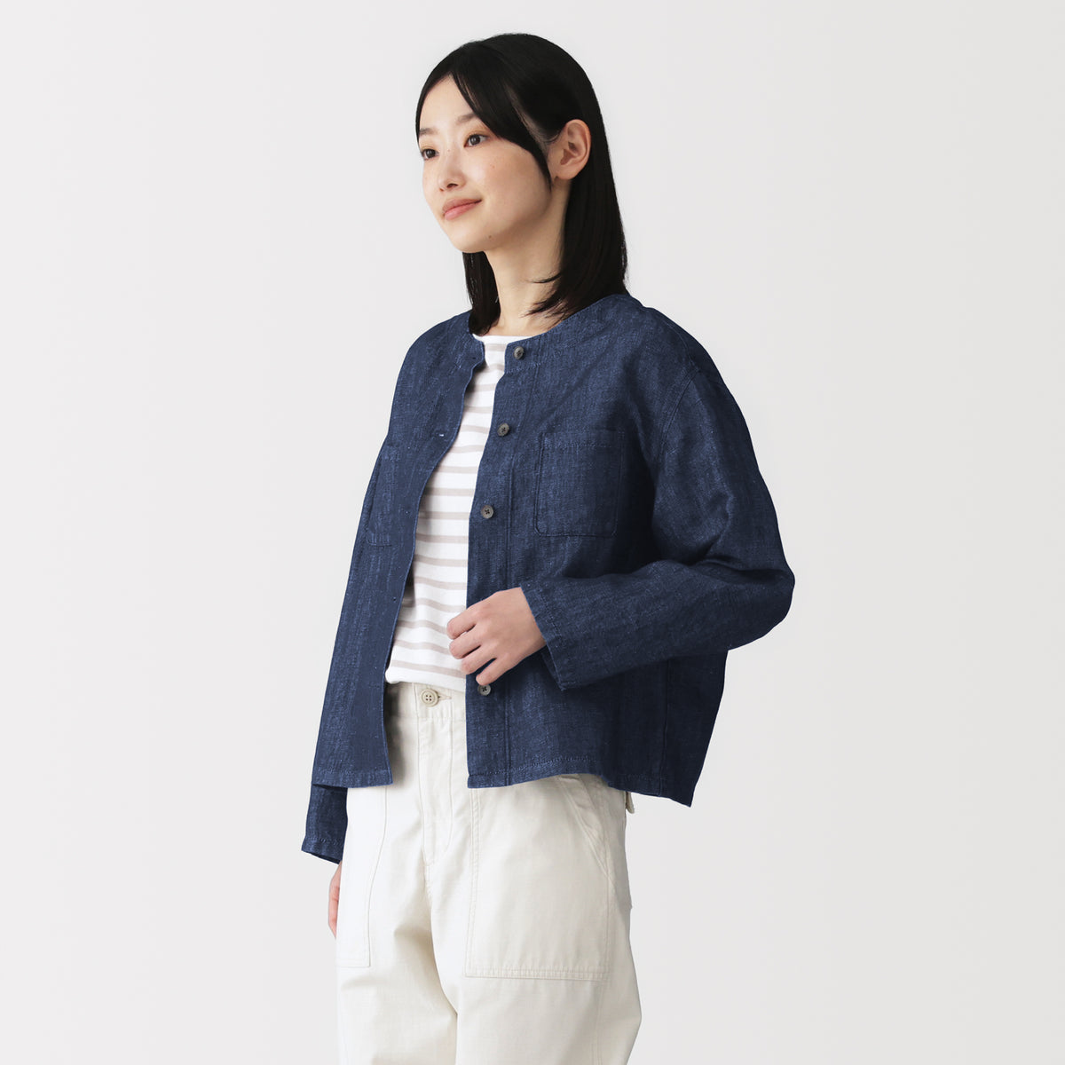 Hemp Blend Denim Shirt | Women's Spring Tops | MUJI USA